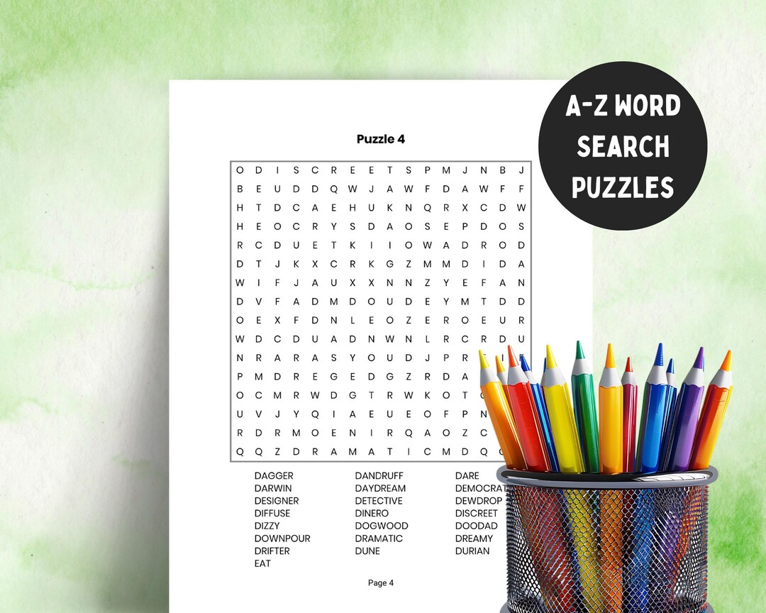 26 Alphabet Word Search PDF | Stroke Recovery Activity | Teen Adult ...