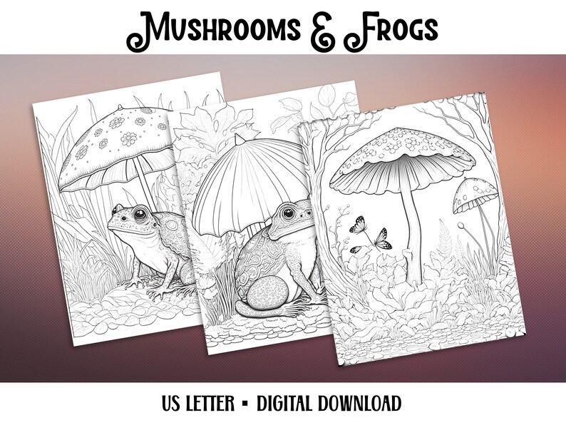 40 Mushroom Frog Coloring Pages | Teen Adult Printable | Cottagecore ...