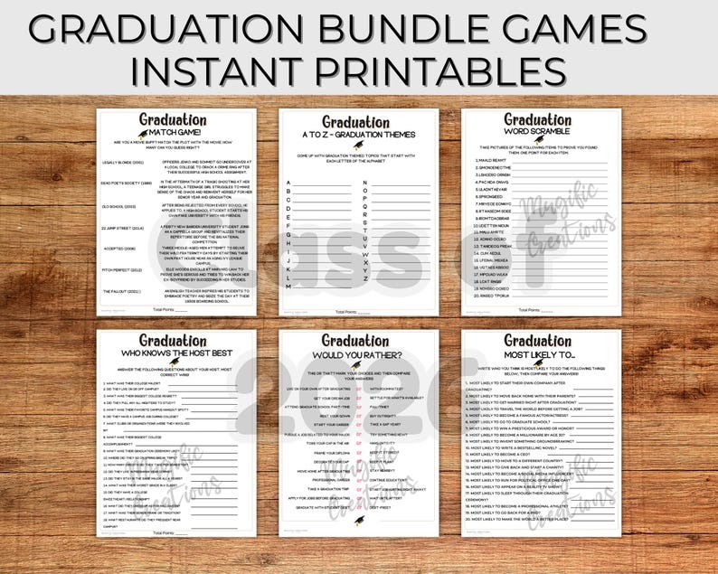 Graduation Party Games | Class of 2025 Printable Bundle (digital ...