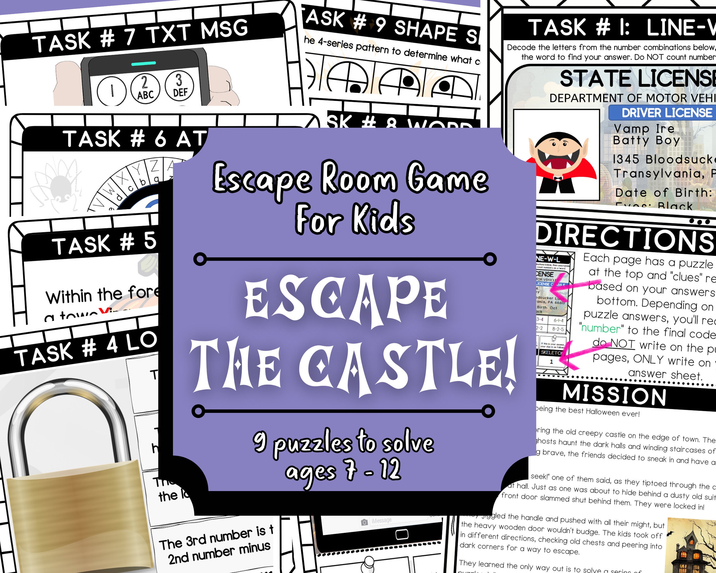Printable Kids Escape Room Game | Family-friendly Mystery Puzzle ...