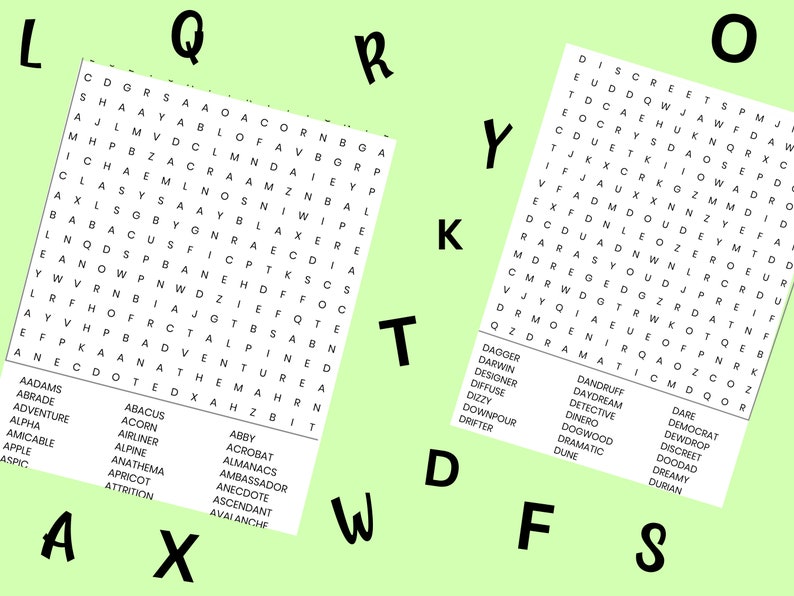 26 Alphabet Word Search PDF | Stroke Recovery Activity | Teen Adult ...