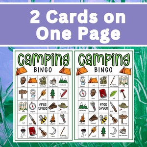Camping Bingo | 30 Unique Game Cards, Travel Activity (digital Download ...