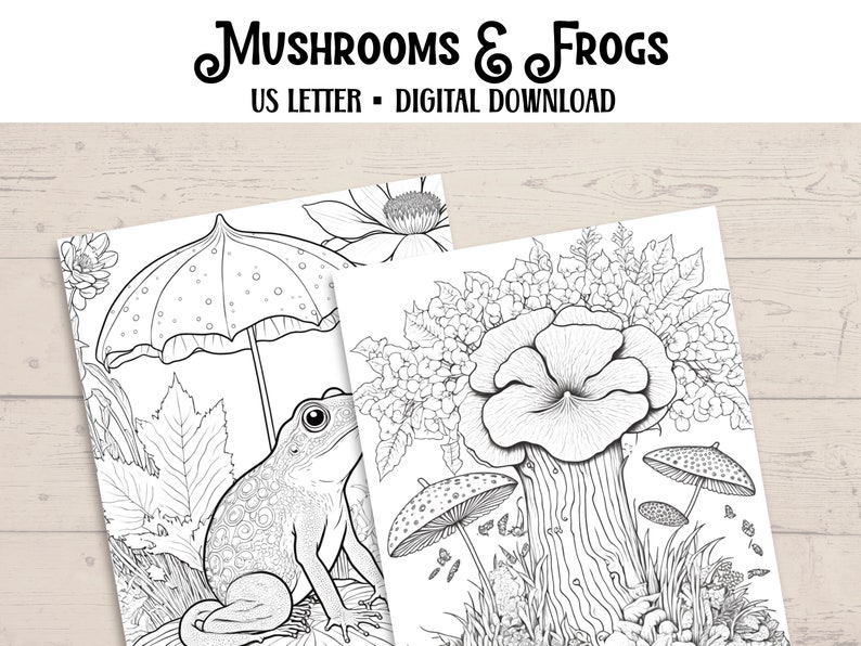 40 Mushroom Frog Coloring Pages | Teen Adult Printable | Cottagecore ...