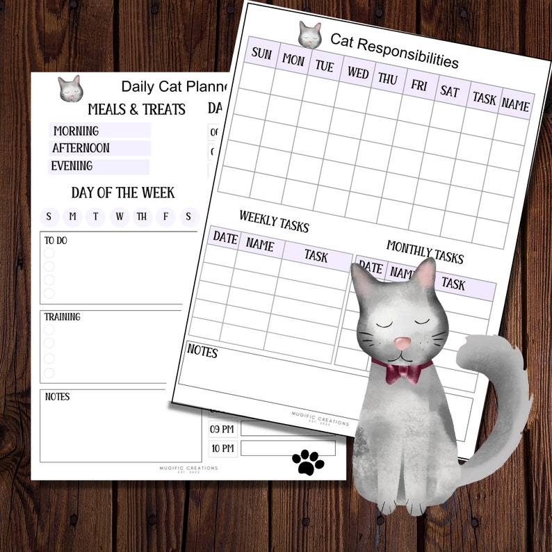 Pet Care Planner Printable | Cat Health Tracker | Vet Appointment Log ...