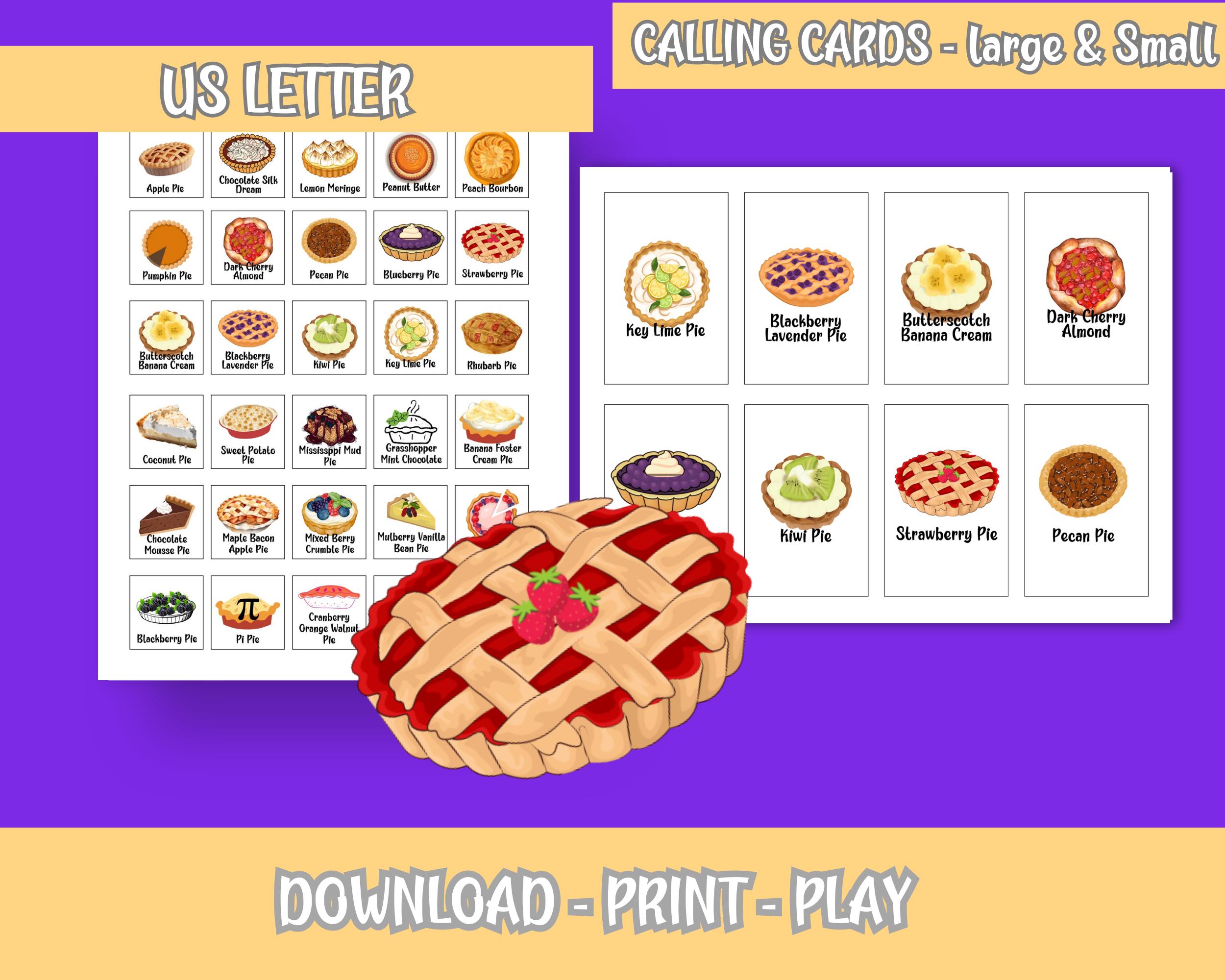 Pi Day Bingo Game Printable | 50 Unique Boards | Pi(e) Themed Party ...
