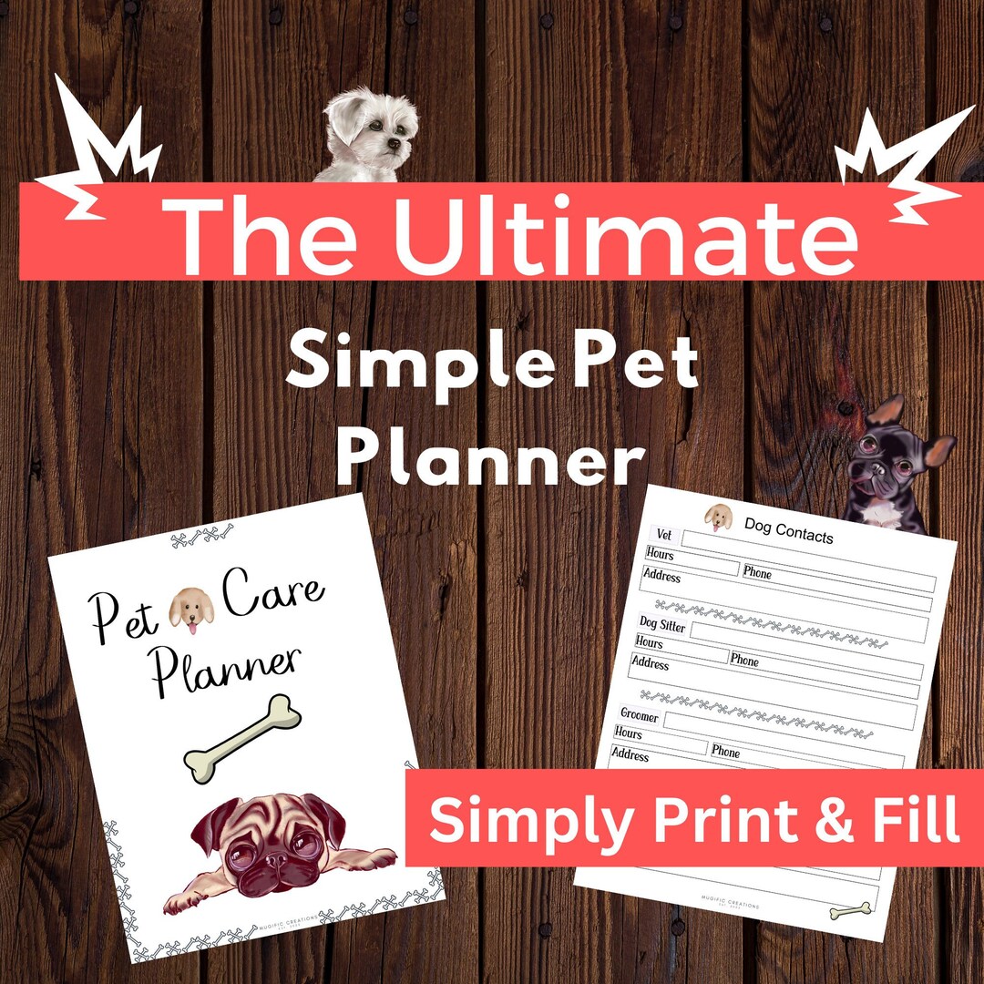 Dog Care Planner Printable | Pet Health Tracker (digital Download) - Etsy