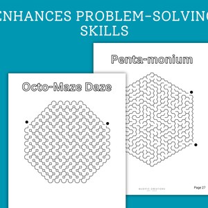 50 Unique Printable Mazes | Teen Adult Puzzle Book | Brain Teaser PDF ...
