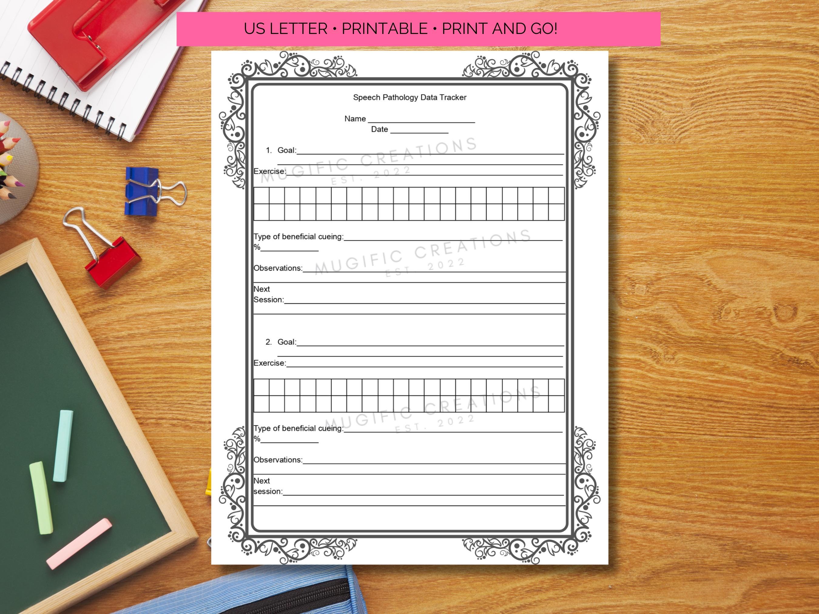 Speech Therapy Data Collection Instant Printable, SLP Progress Tracking ...