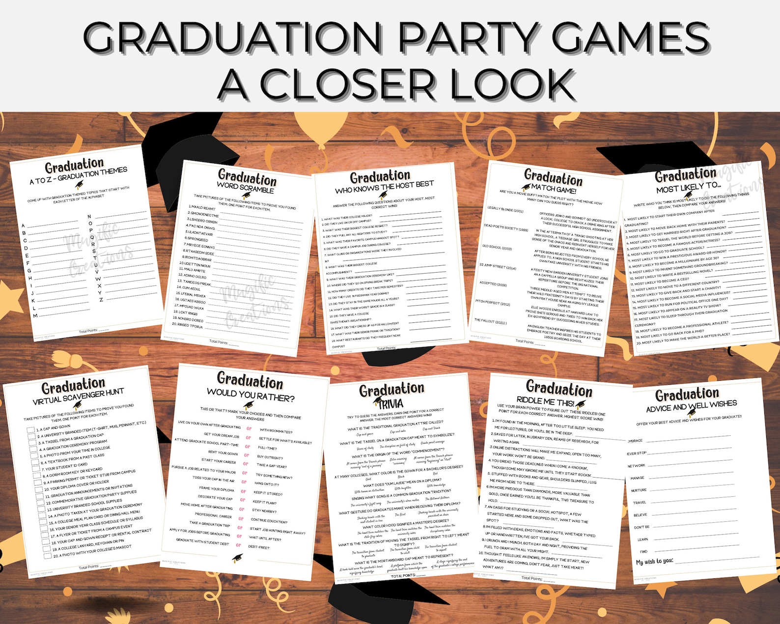 Graduation Party Games | Class of 2025 Printable Bundle (digital ...