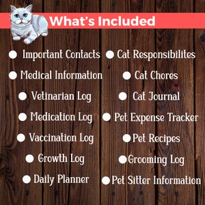 Pet Care Planner Printable | Cat Health Tracker | Vet Appointment Log ...