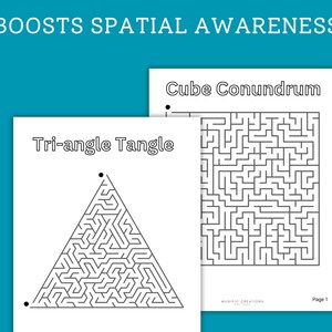 50 Unique Printable Mazes | Teen Adult Puzzle Book | Brain Teaser PDF ...