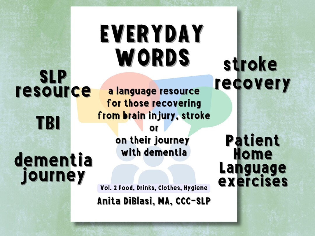 Speech Therapy Workbook PDF | Aphasia Recovery | Word Finding Practice ...