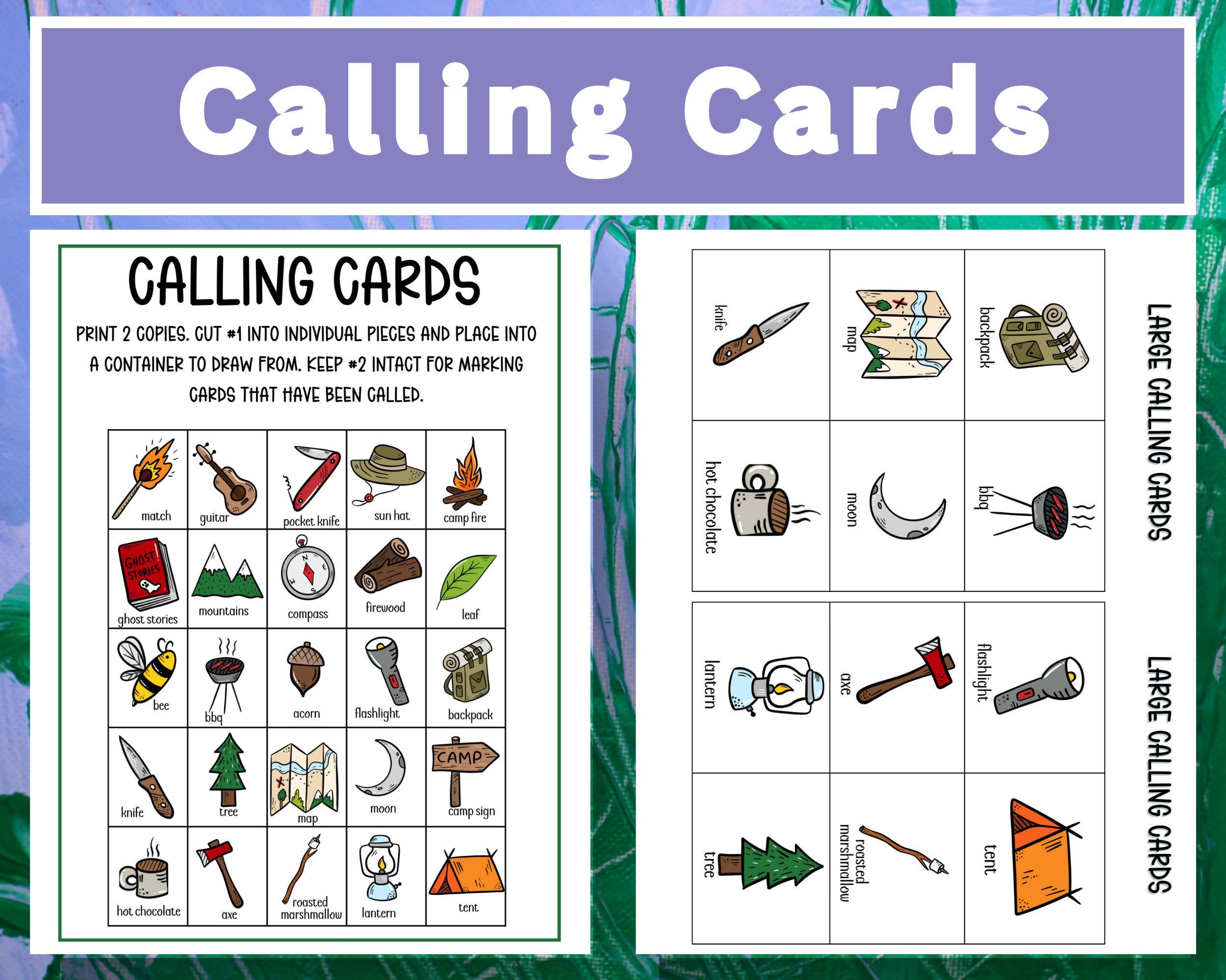 Camping Bingo | 30 Unique Game Cards, Travel Activity (digital Download ...