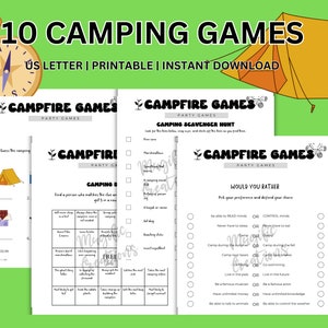 10 Printable Camping Games | Outdoor Family Fun Pack | RV Trip ...