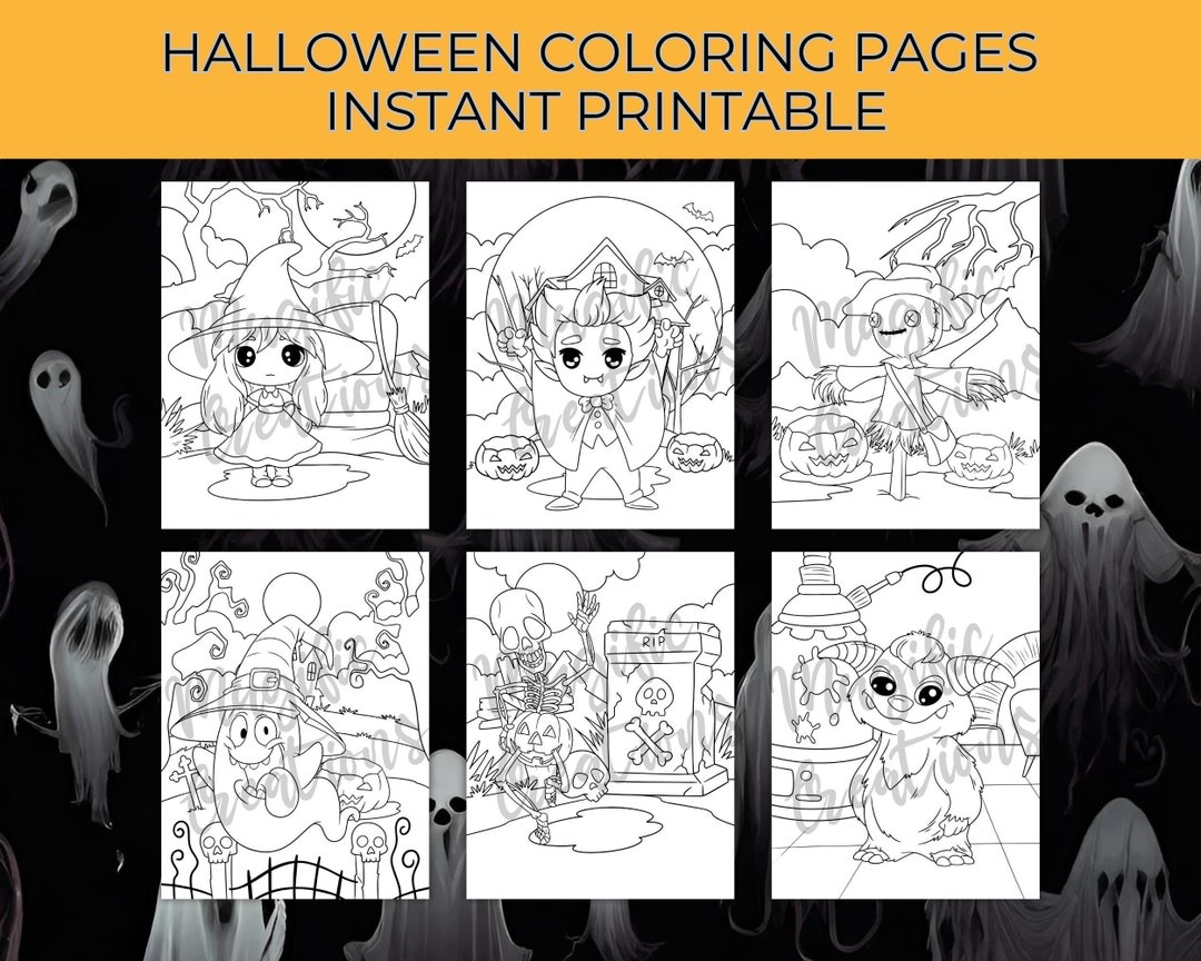 Spooky Halloween Coloring Pages for Kids | Dot to Dot, Color by Number ...