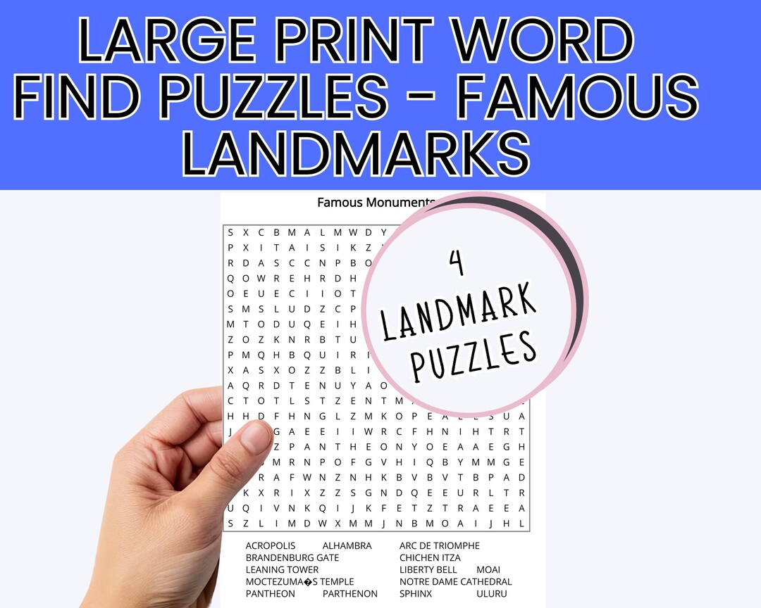 Large Print Word Search Puzzle Bundle – Variety Pack, Easy-to-read ...