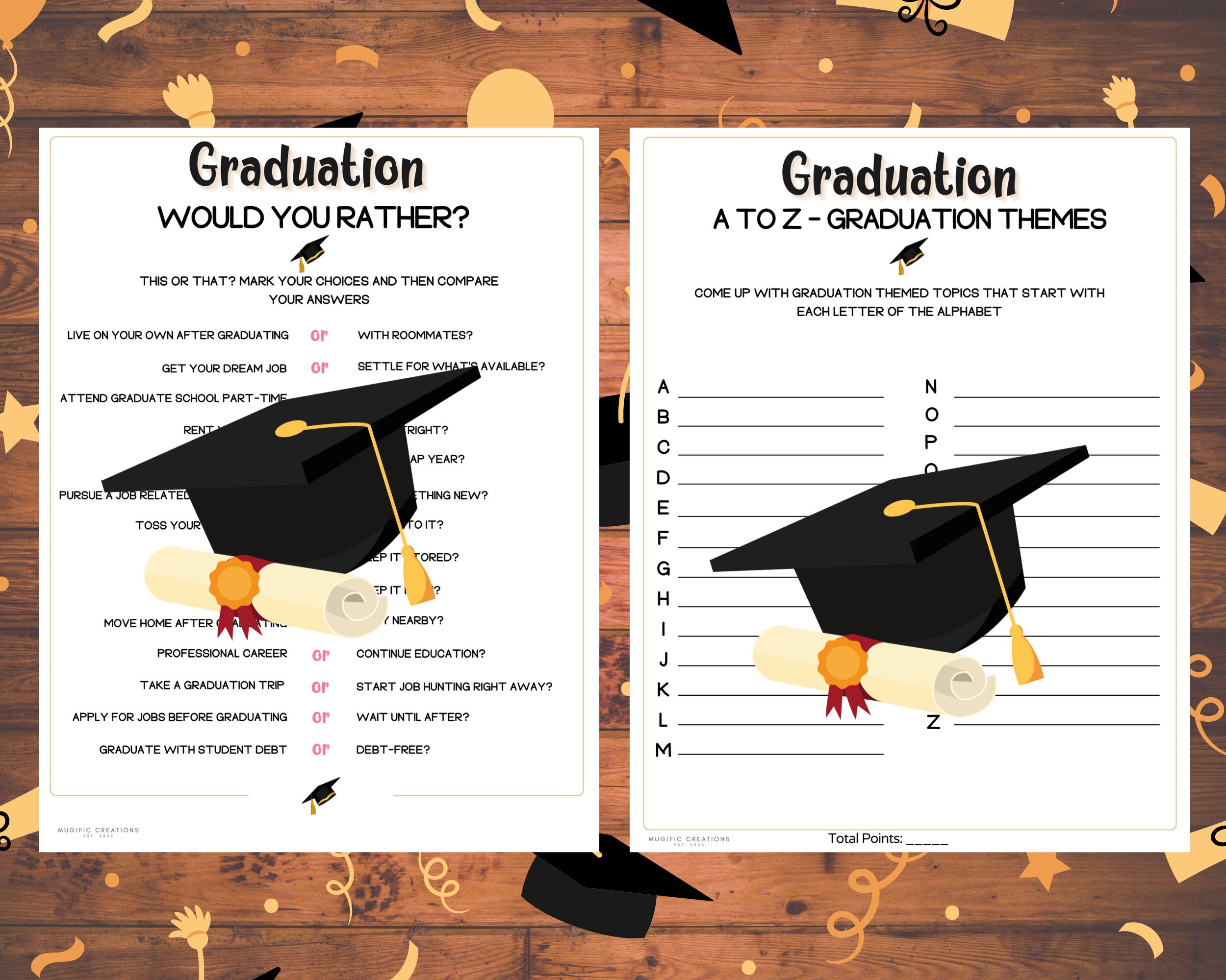 10 Printable Graduation Party Games | Digital Download | Class of 2025 ...