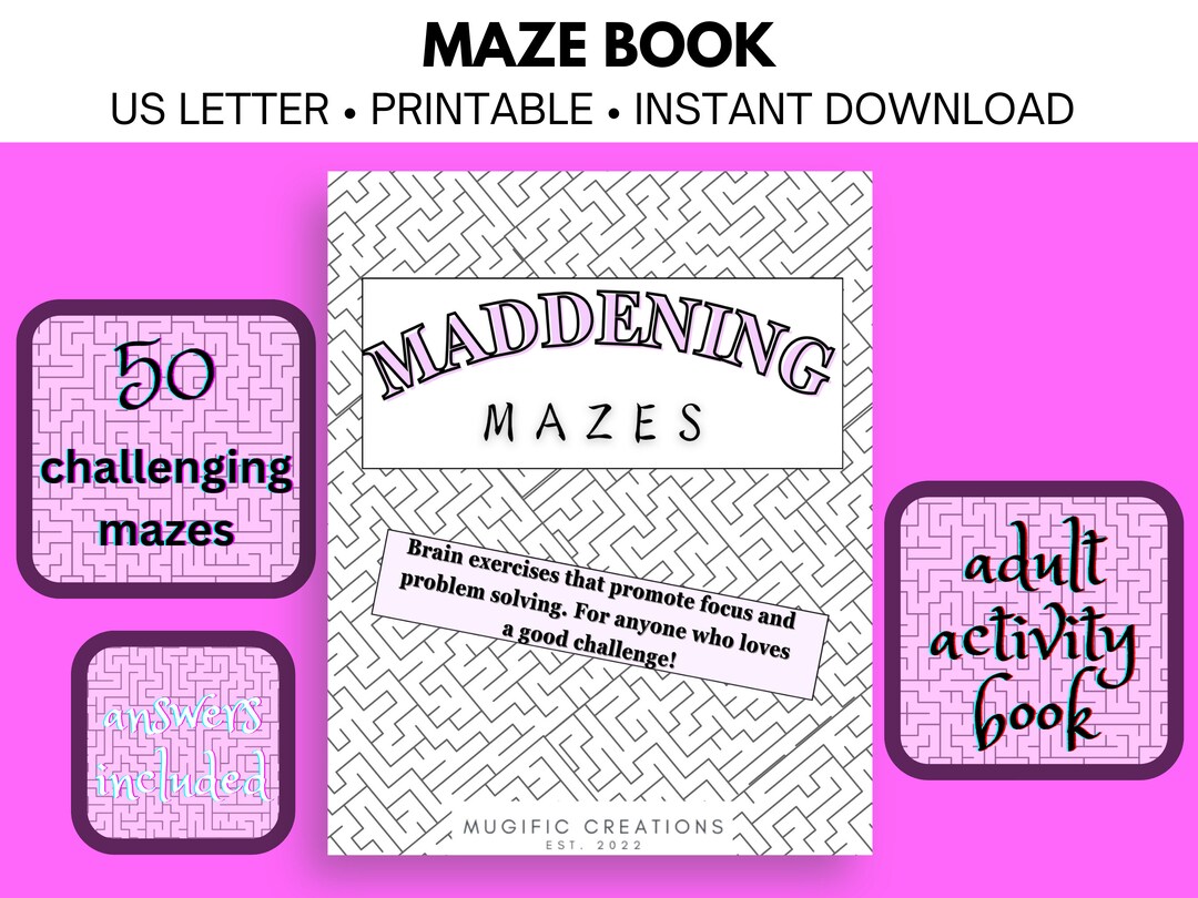 50 Challenging Mazes Teen Adult Puzzle Book Brain Teaser PDF Advanced ...