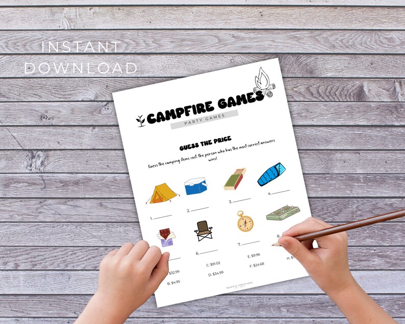 10 Printable Camping Games | Outdoor Family Fun Pack | RV Trip ...