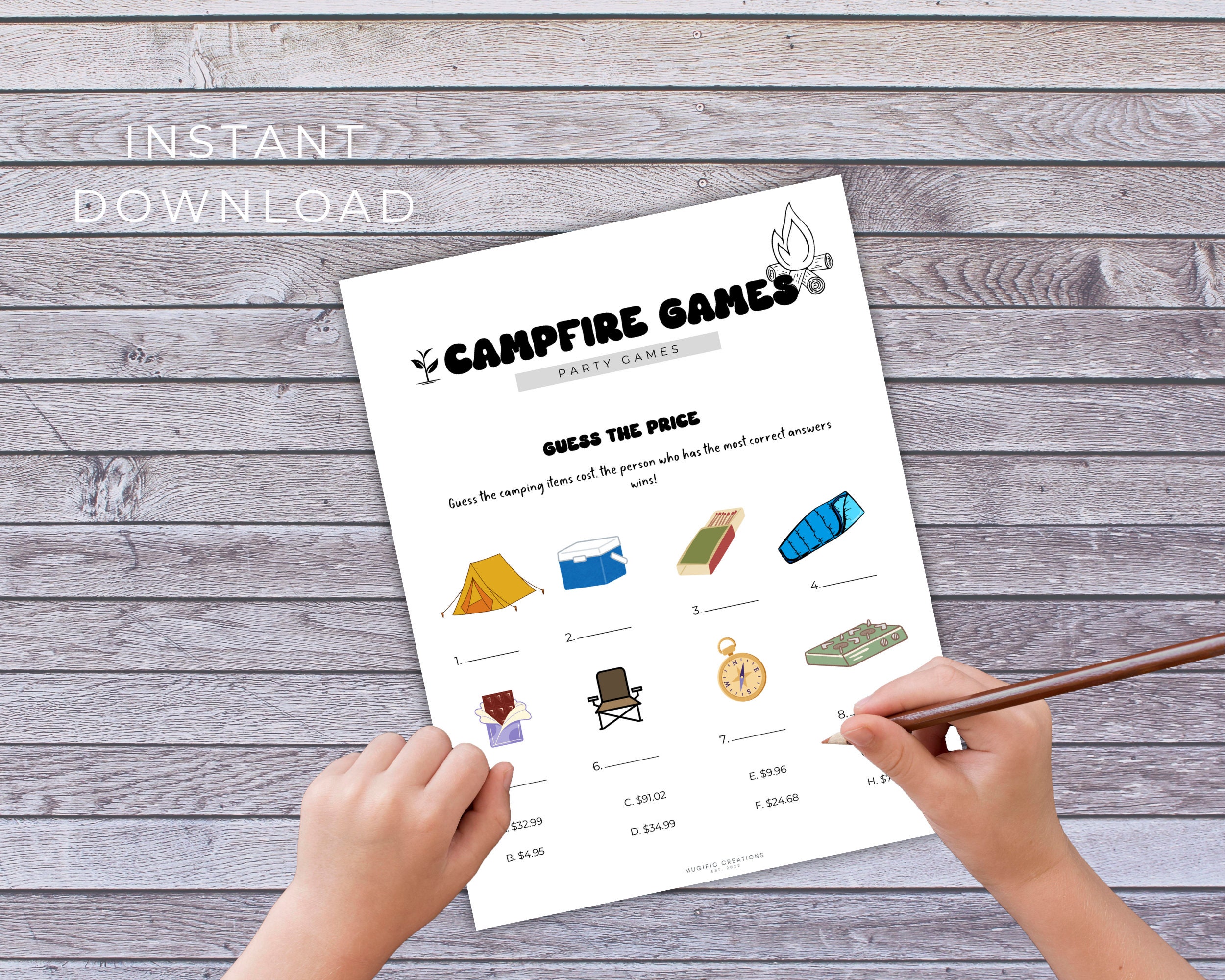 10 Printable Camping Games | Outdoor Family Fun Pack | RV Trip ...