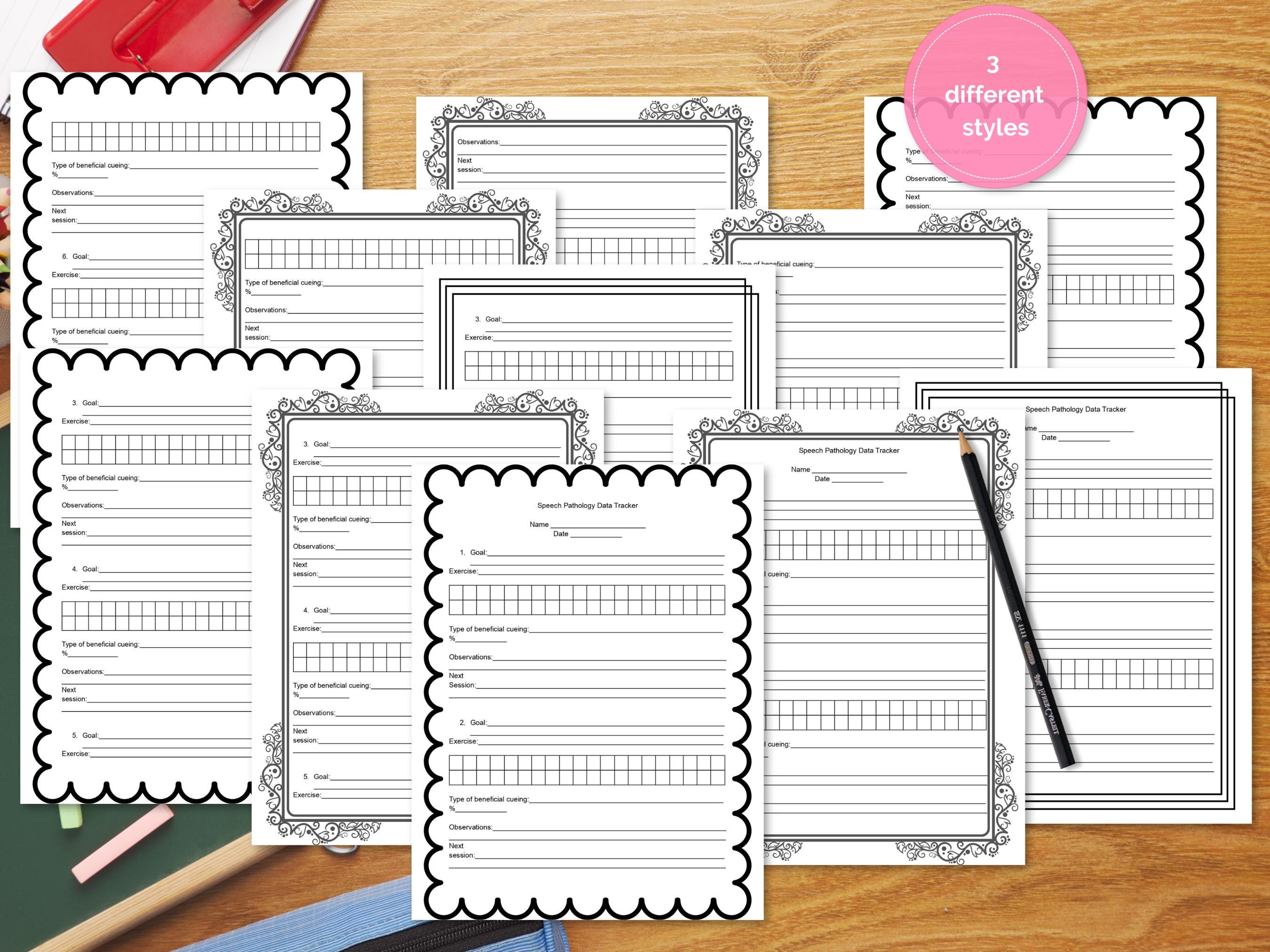Speech Therapy Data Collection Instant Printable, SLP Progress Tracking ...