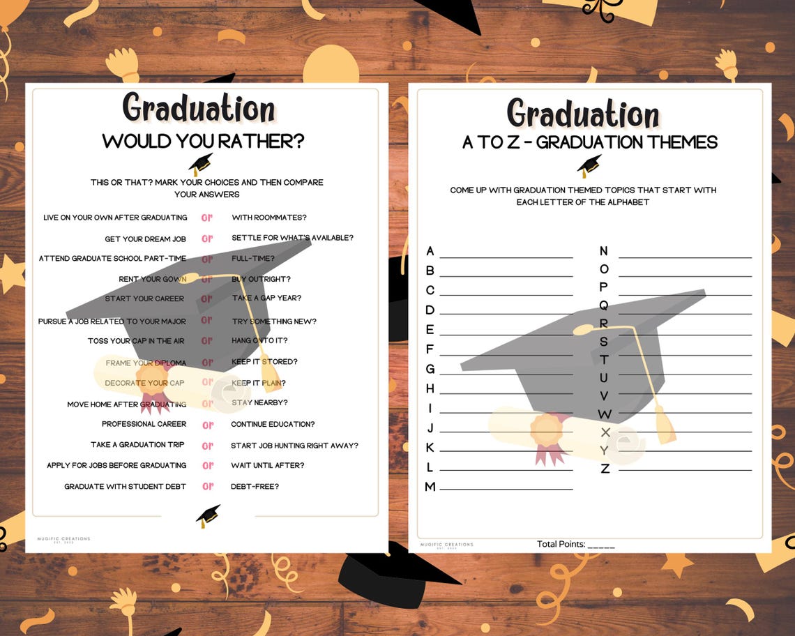 Graduation Party Games | Class of 2025 Printable Bundle (digital ...