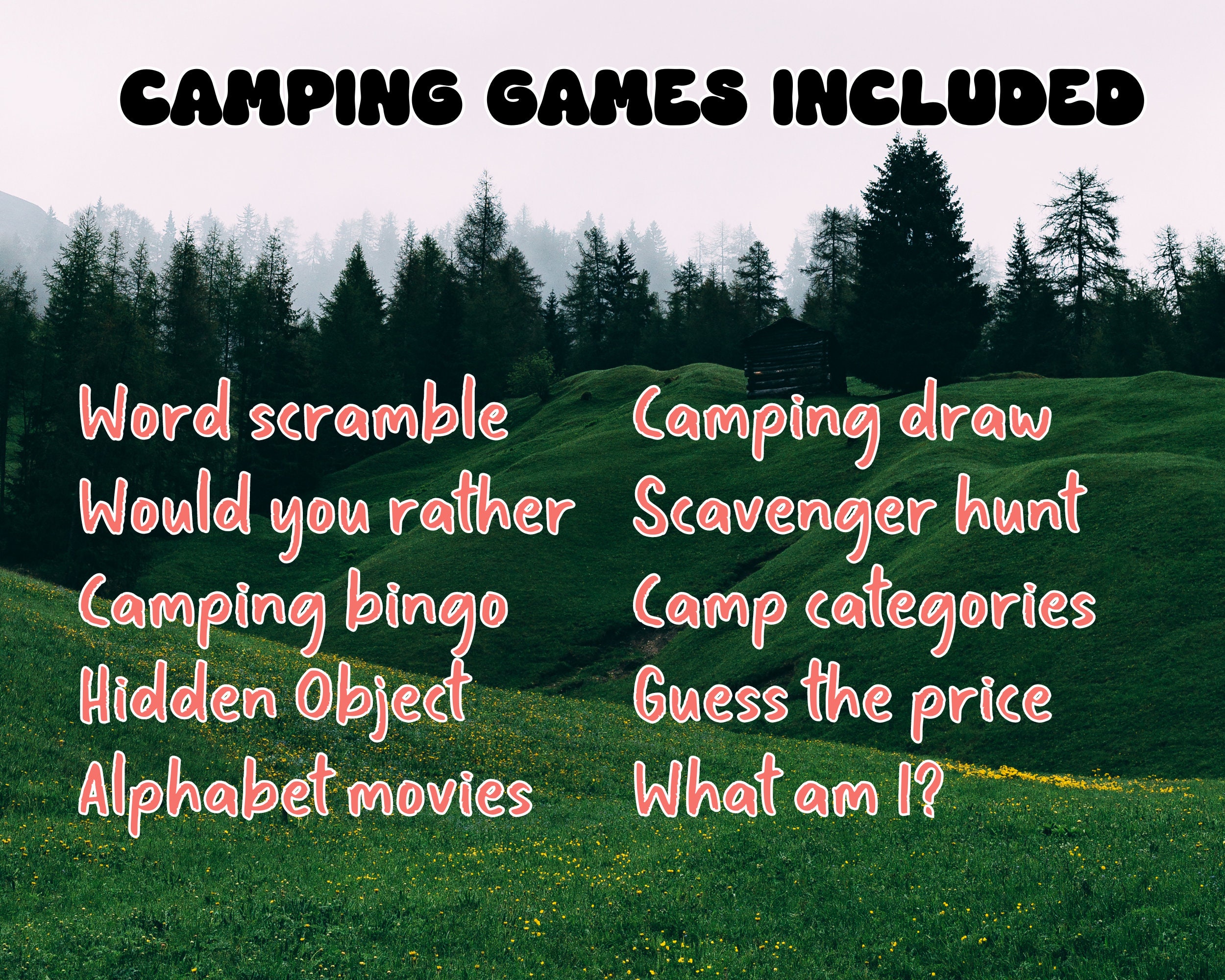 10 Printable Camping Games | Outdoor Family Fun Pack | RV Trip ...
