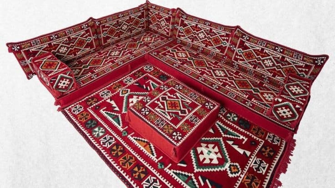 L Shaped Arabic Majlis Arabic Sofa Set Floor Cushion Couch - Etsy