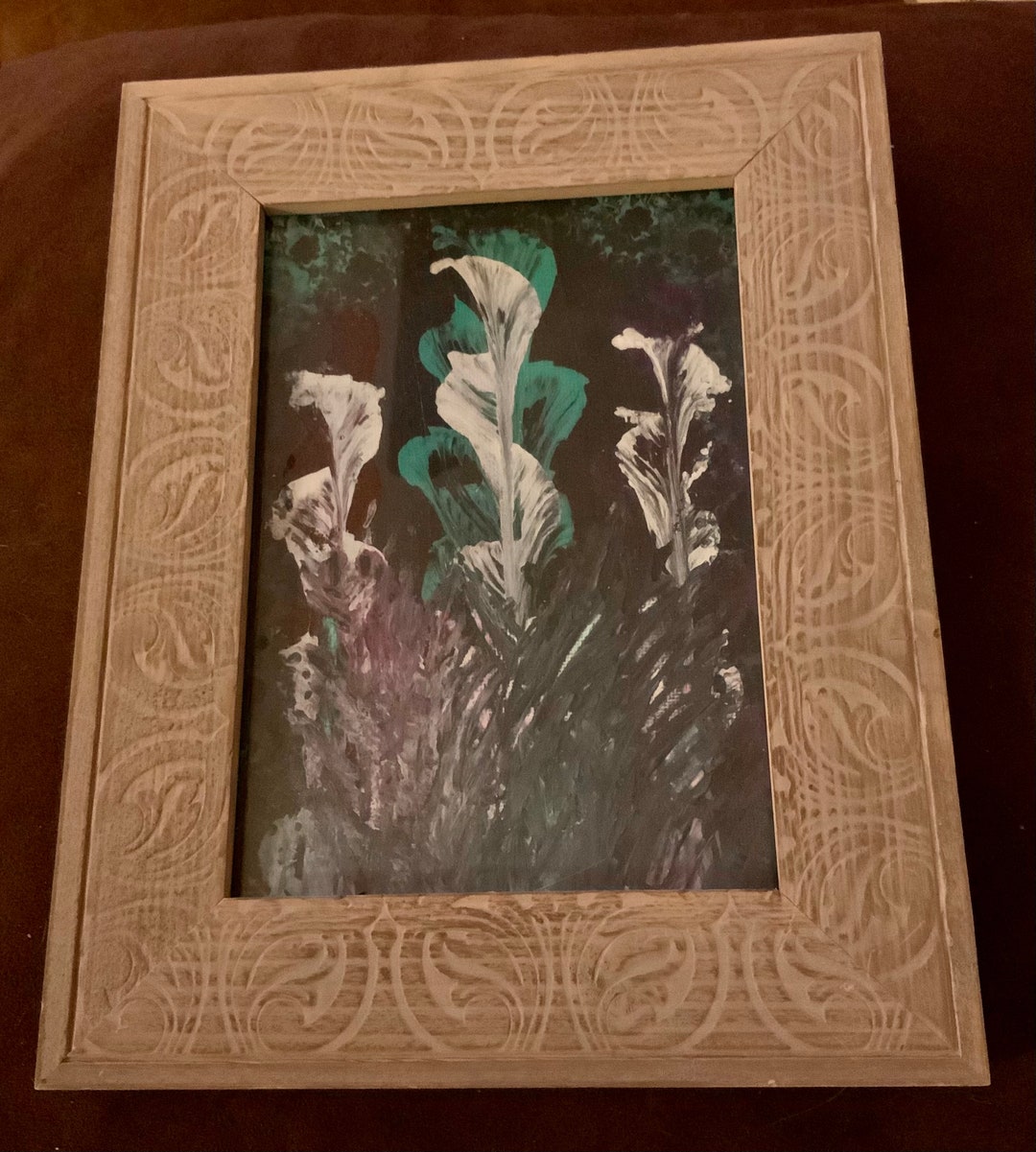 Acrylic Pour String Pull Painting - Etsy