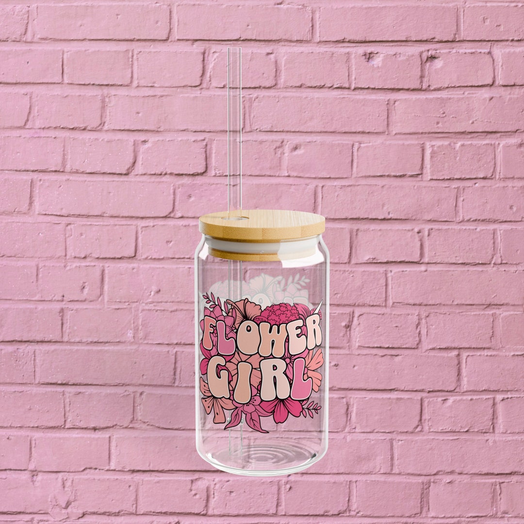 Flower Girl Tumbler, Flower Girl Sipper Glass, 16oz, Flower Girl Gift ...