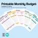 Printable Monthly Budget Page in 5 Colors! - Etsy