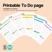 Printable to Do List Page in 5 Colors! - Etsy