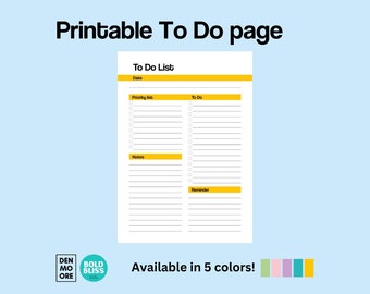 Easy to Do List Page Printable - Etsy