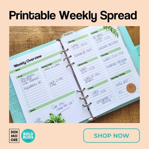 Printable Weekly Spread Pages in 5 Colors! - Etsy