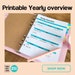 Printable Yearly Overview Page in 5 Colors! - Etsy
