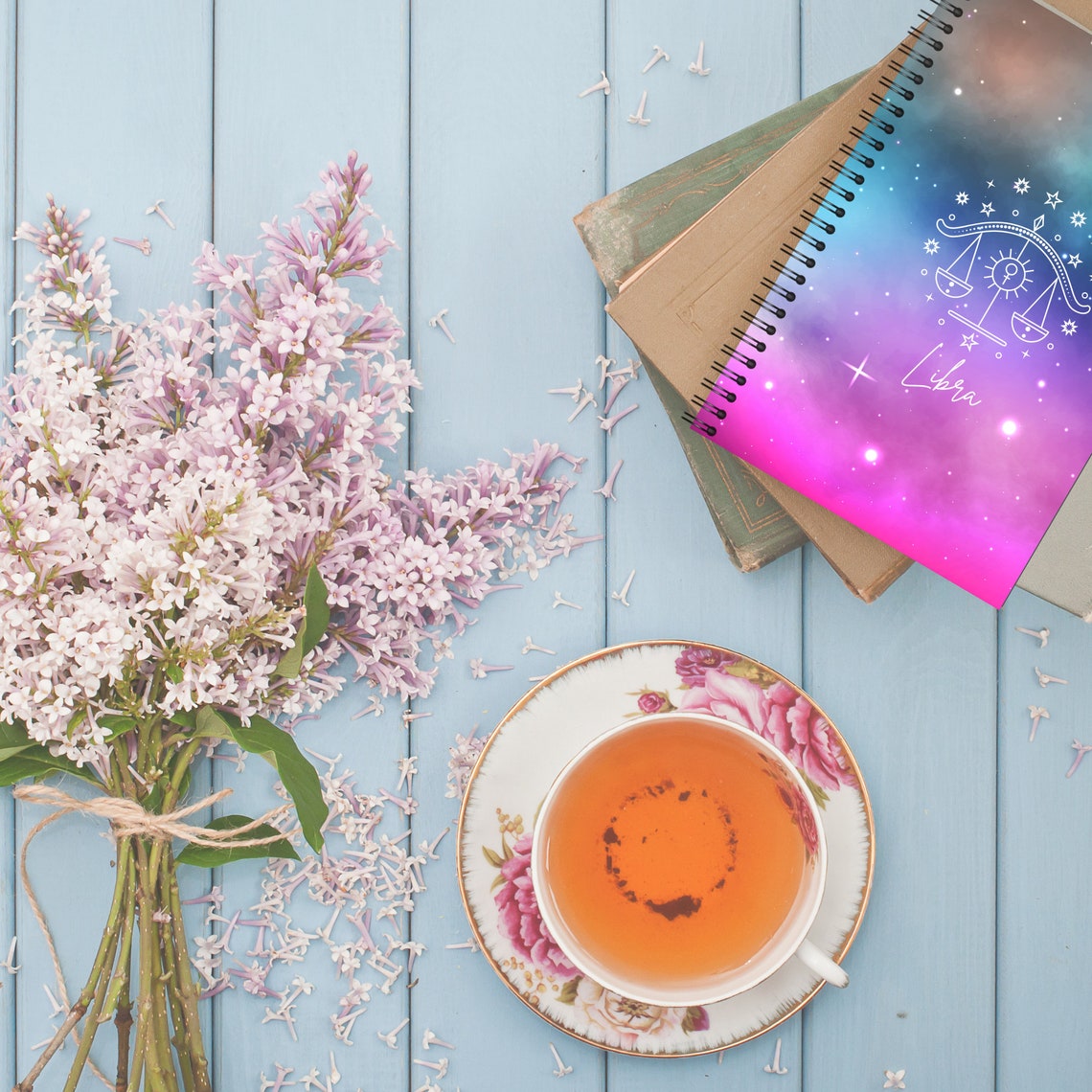 Libra Journal Zodiac Gifts Notebooks Wildflowers Spiral Bound ...