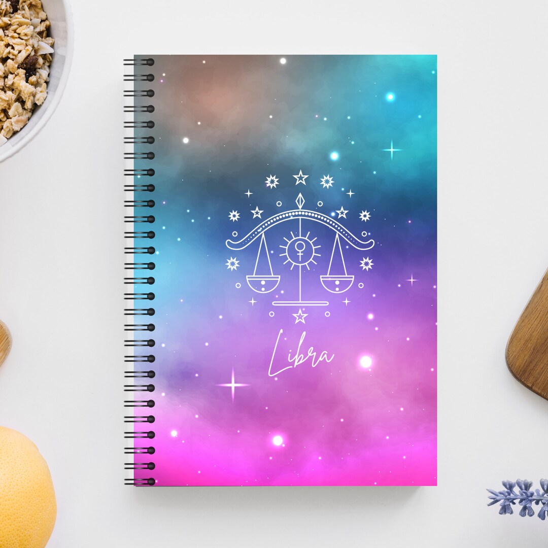 Libra Journal Zodiac Gifts Notebooks Wildflowers Spiral Bound ...
