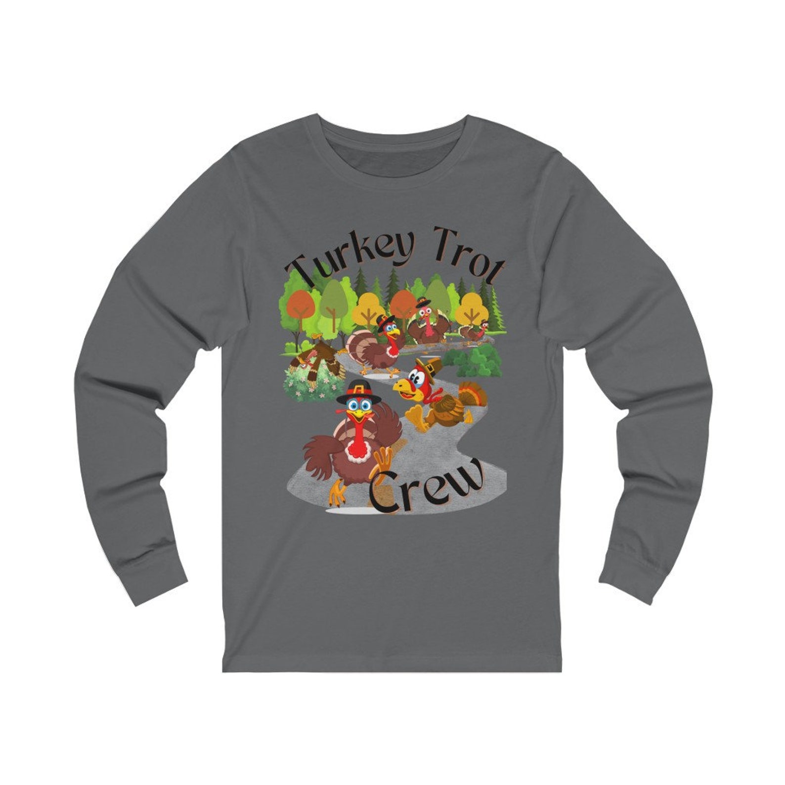 Turkey Trot Crew, Great Group Tee, Jersey Long Sleeve Tee, Soft and ...