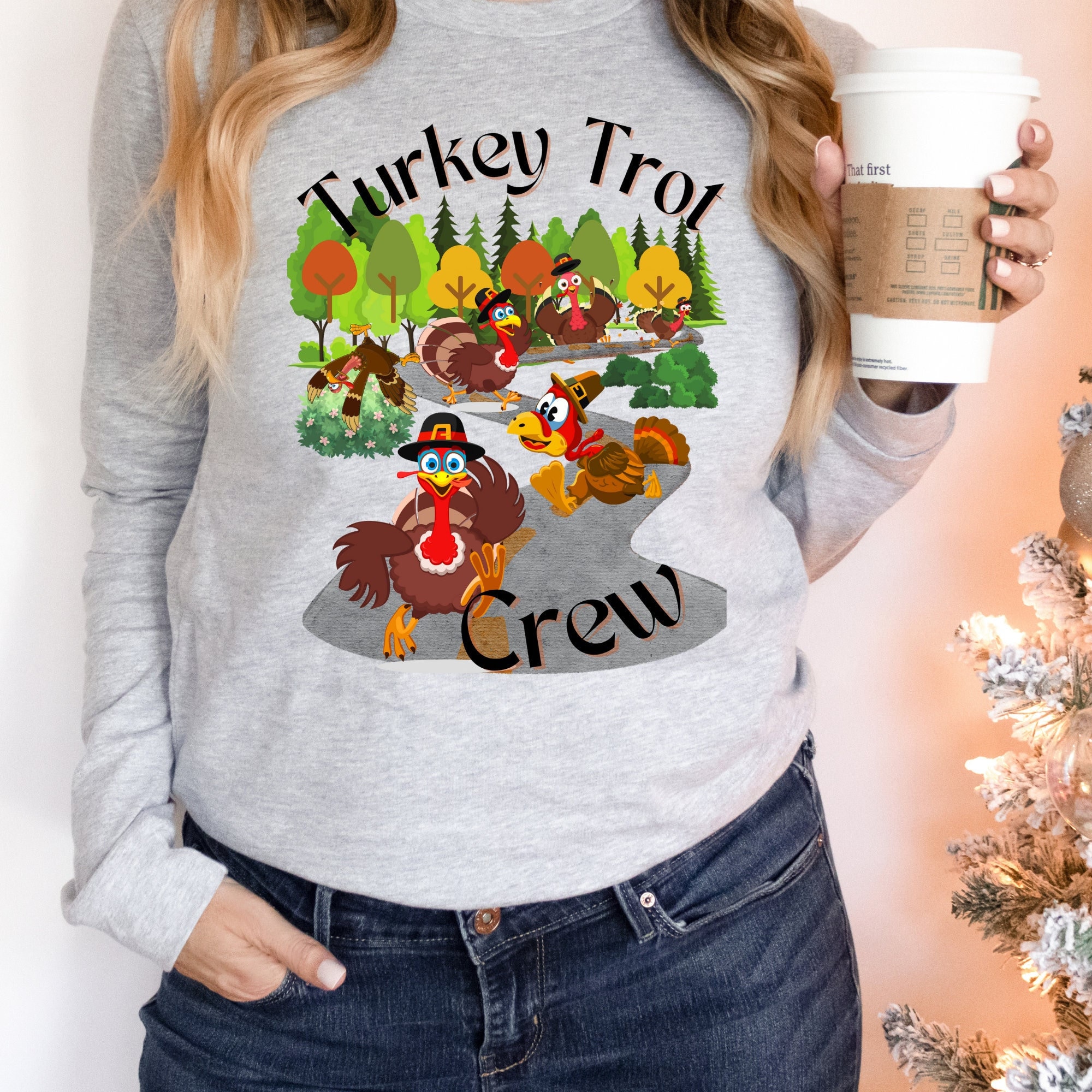 Turkey Trot Crew, Great Group Tee, Jersey Long Sleeve Tee, Soft and ...