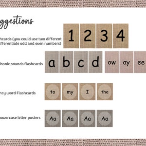 Natural Hessian Classroom Flashcards Editable Digital Download - Etsy
