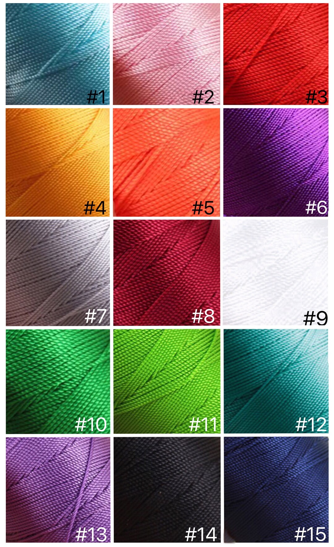 0.8mm Twisted Nylon Cord / Bracelet Cord / Necklace Cord / Beading Cord ...