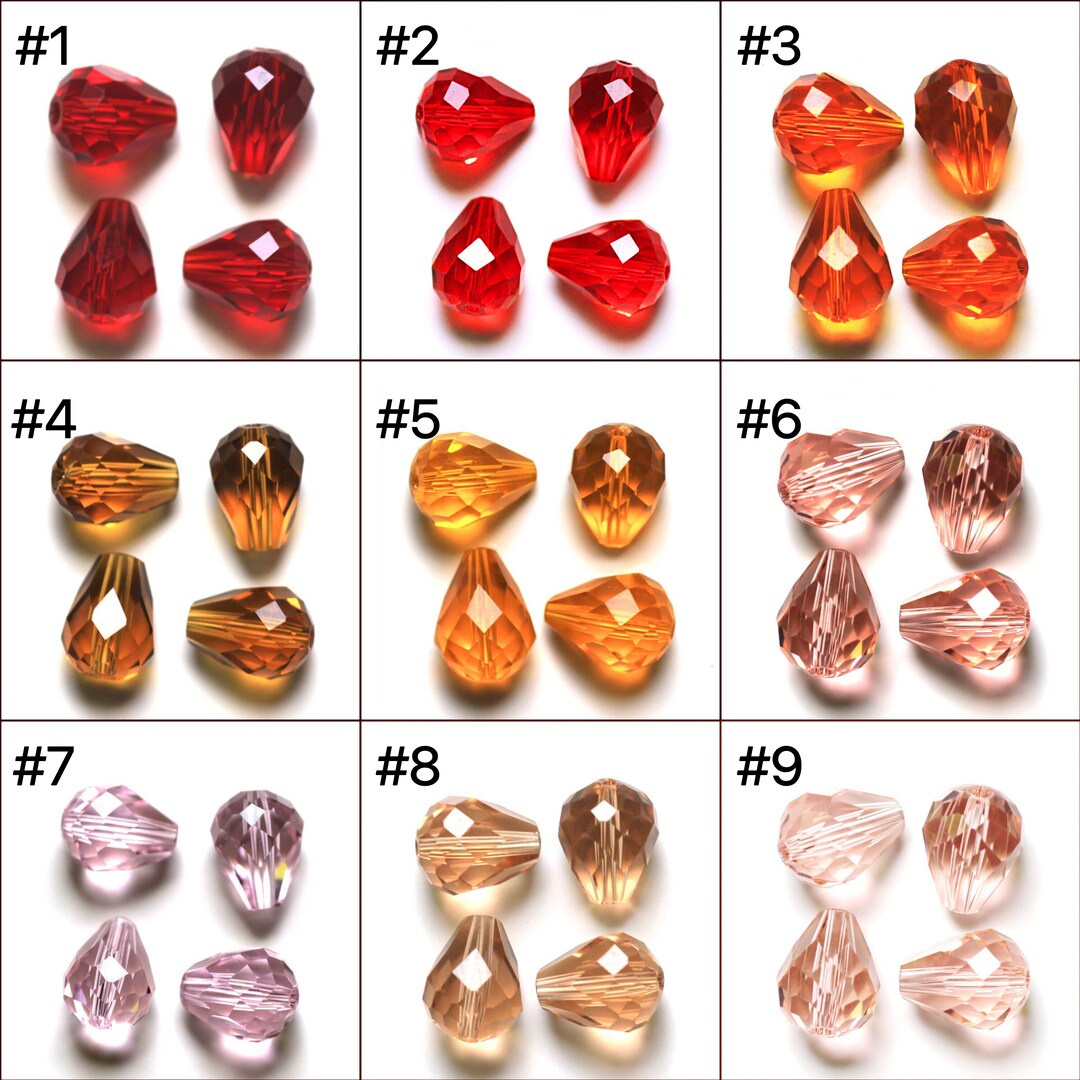 6mm*8mm Teardrop/ Water Drop Crystal Beads / DIY Beads / 30 Beads per ...