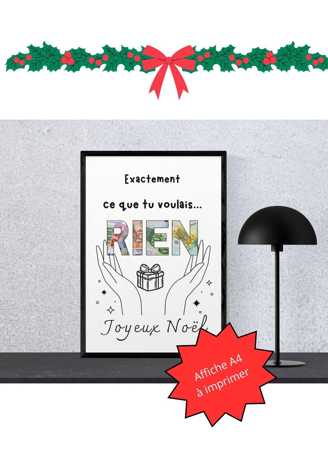 Printable Poster Christmas Gift "nothing" - Etsy
