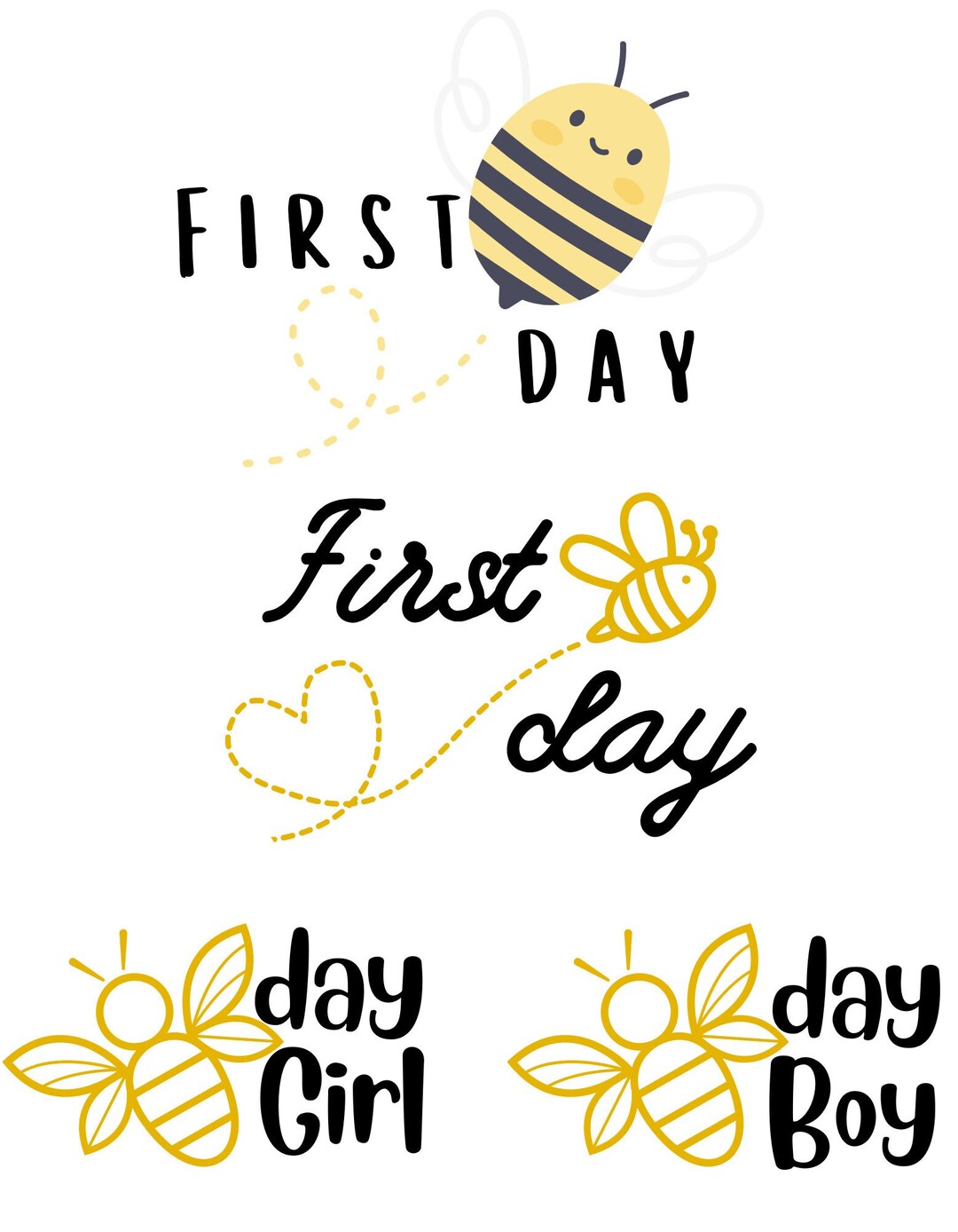 1st Bee Day - First Birthday Bundle - Digital Download - SVG Instant ...