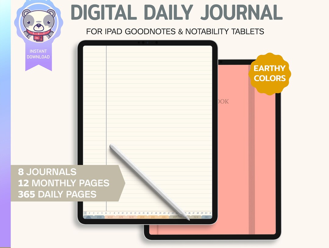 Digital and Notebook Bundle Daily Journal | Goodnotes and Notability ...