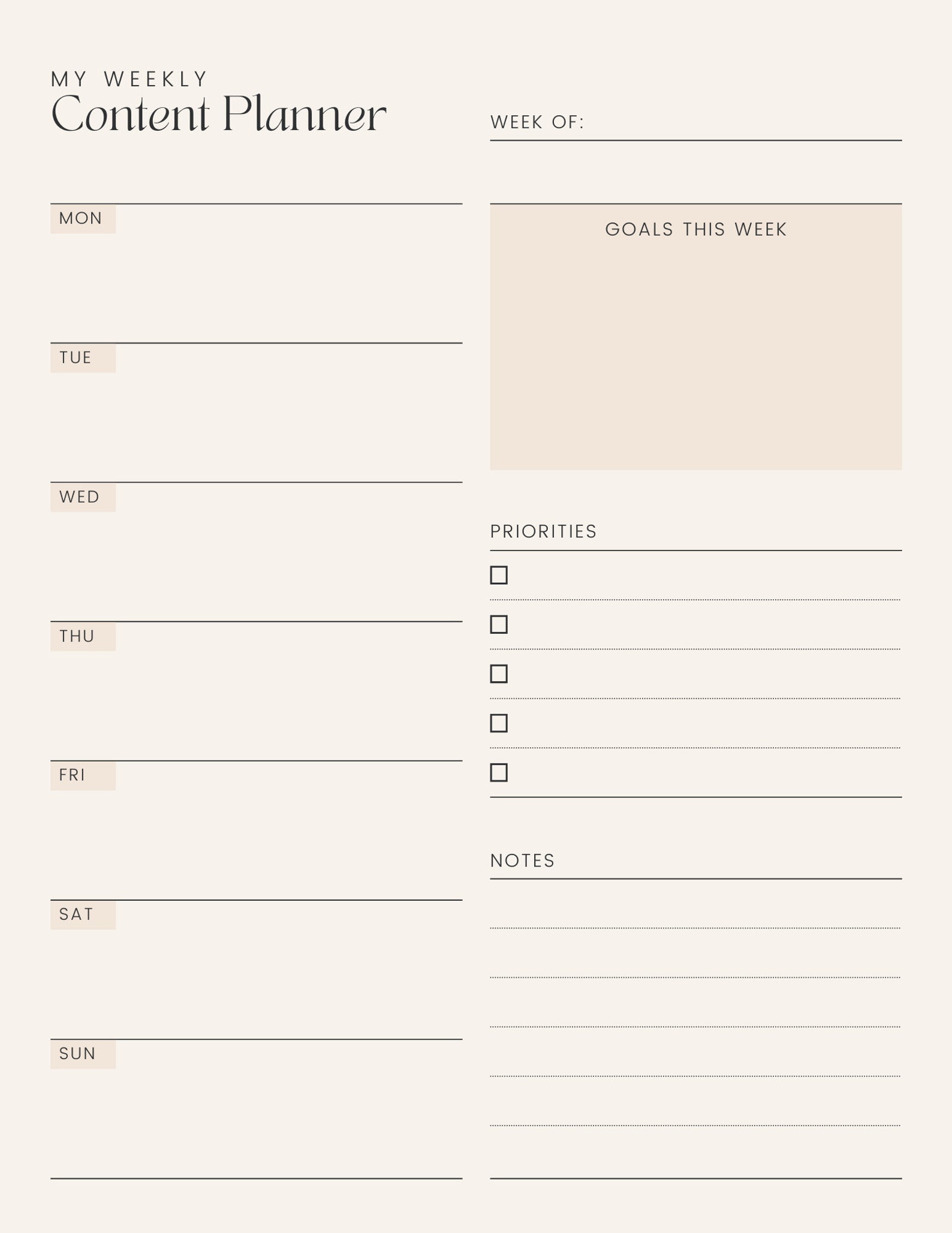 Content Planner Planner Printable Social Media Planner - Etsy