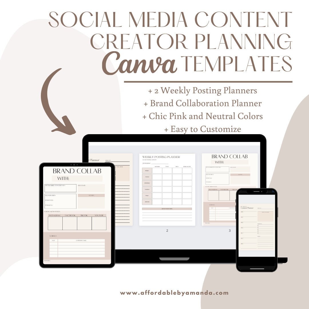 Content Planner Planner Printable Social Media Planner - Etsy