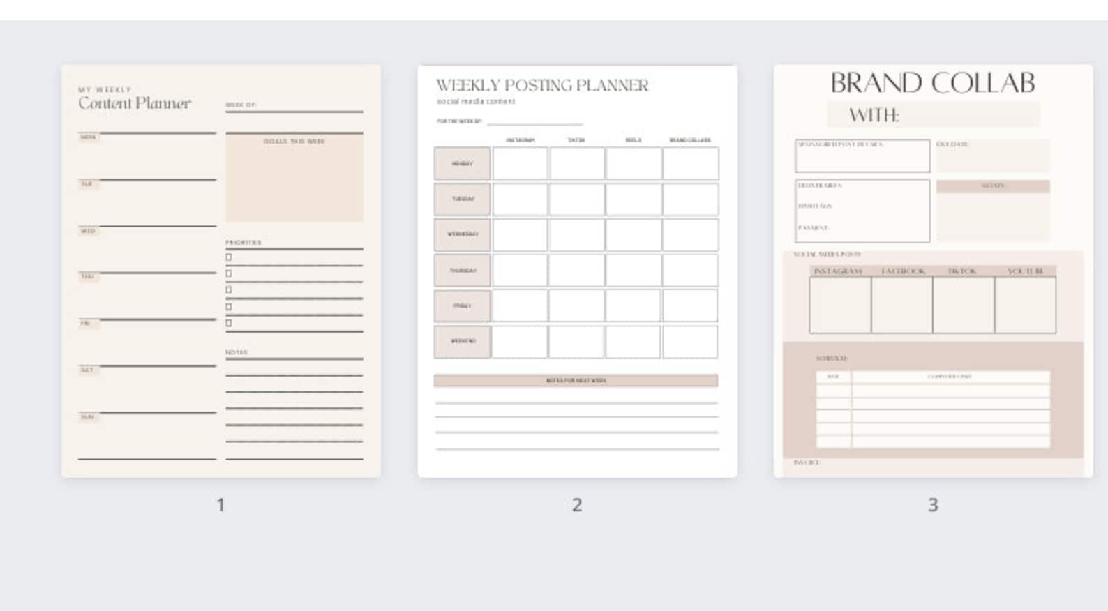 Content Planner - Planner Printable, Social Media Planner, Content ...