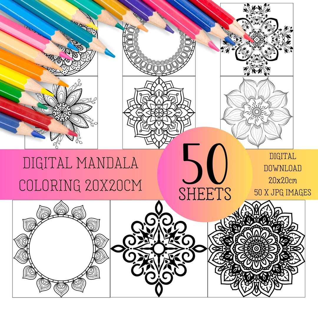 50 Coloring Pages, Mandala Coloring Pages, Mandala, Color It Yourself ...