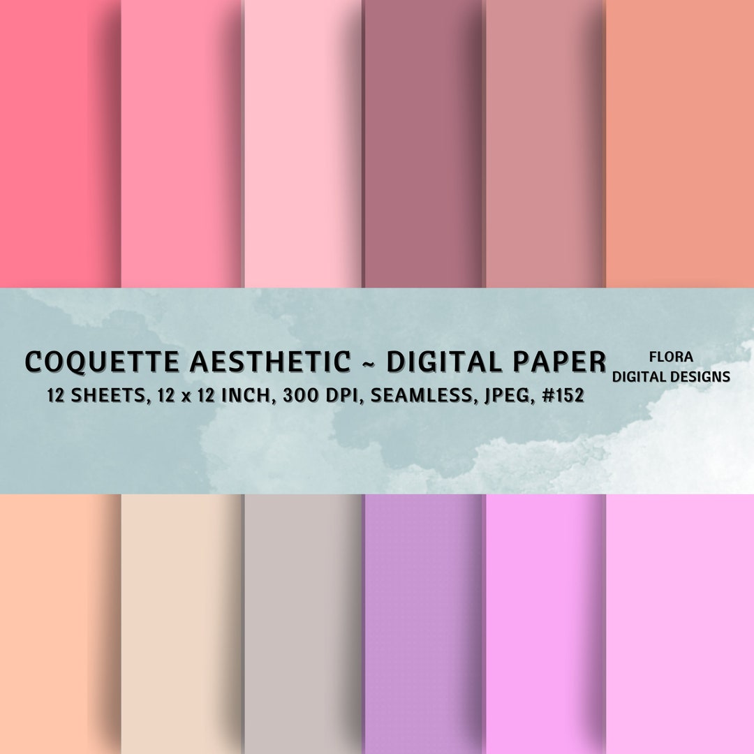 Coquette Aesthetic Digital Paper, Seamless Digital Paper, Crafting ...